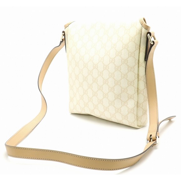 Gucci | Bags | Gucci Supreme Ivory Bag Shoulder Gg Gg White Leather ...